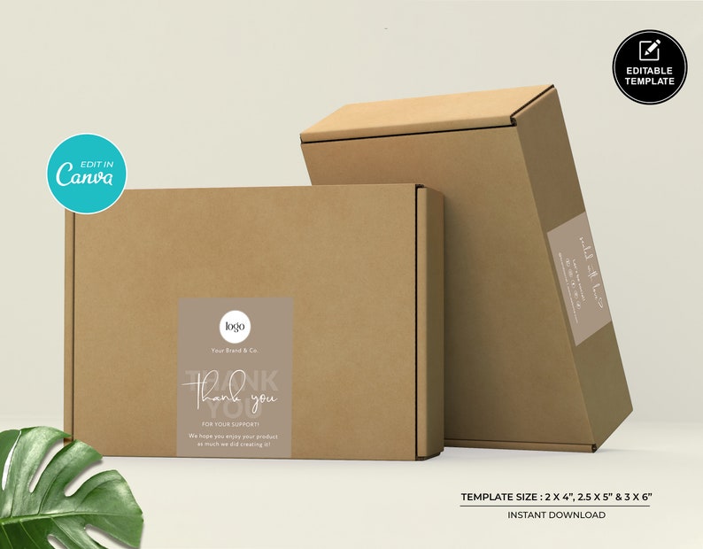 Editable Box Label Template Order Packaging Stickers Custom - Etsy