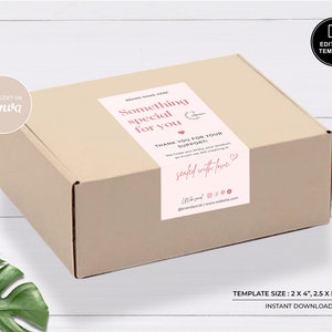 Editable Box Label Template, Box Seal Label, Printable Parcel Sticker ...