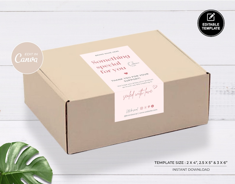 Editable Box Label Template, Box Seal Label, Printable Parcel Sticker ...