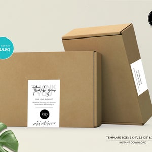 Editable Packaging Seal Sticker, Box Seal Label Template, Printable ...