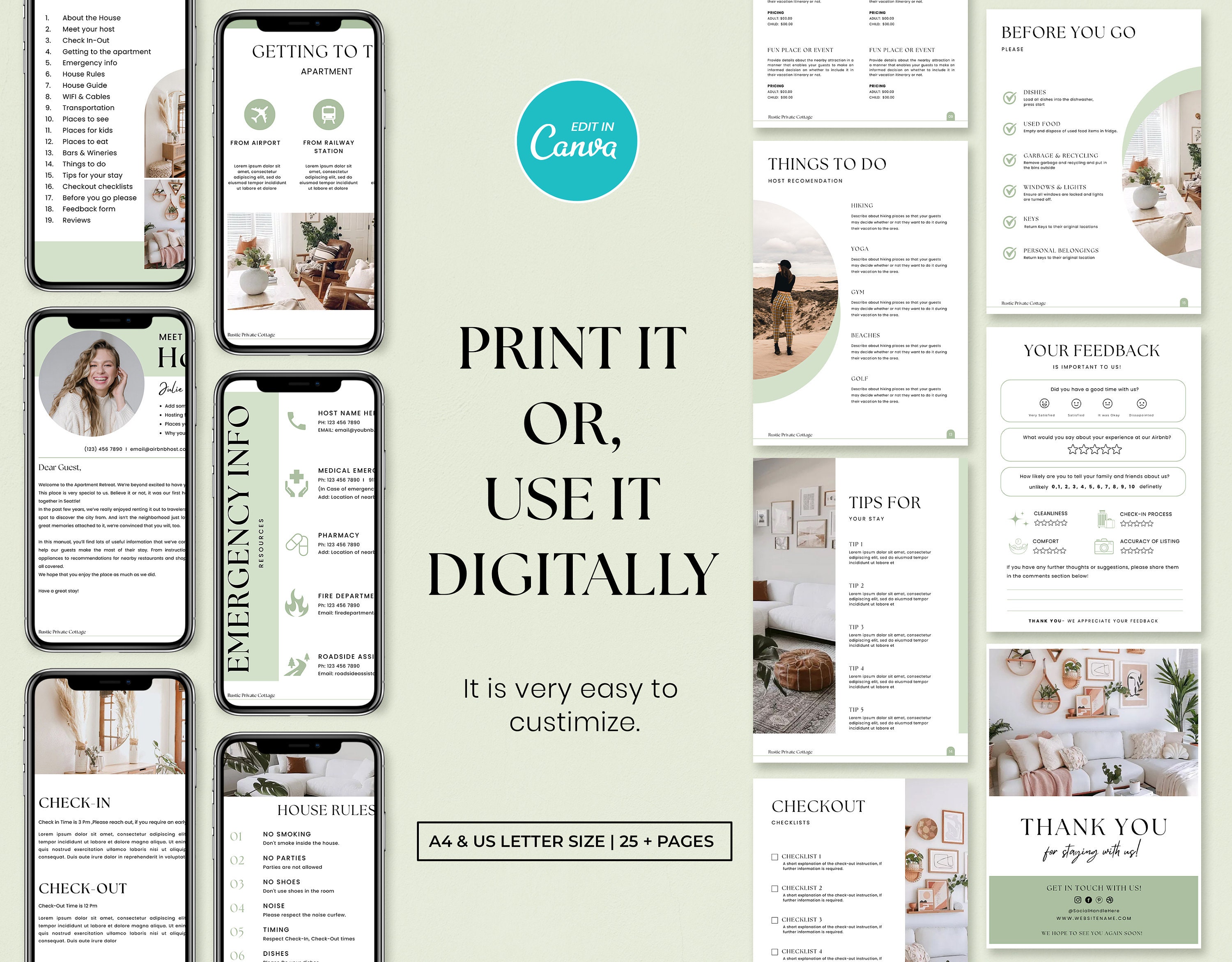 Airbnb Welcome Book Template, House Host Manual Guidebook Template ...