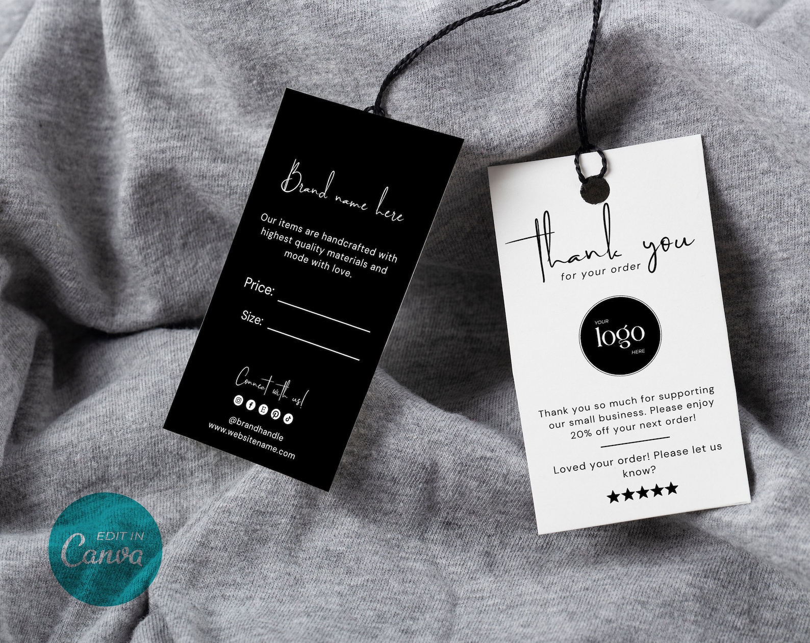 Printable Clothing Hang Tag Template Editable Clothing Tags - Etsy