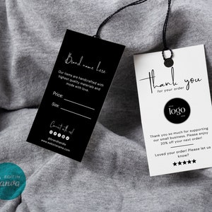 Printable Clothing Hang Tag Template, Editable Clothing Tags, Clothing ...
