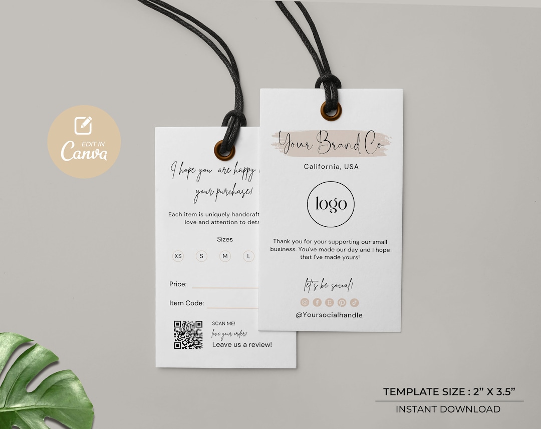 Editable Price Tag Template, Product Tags, Minimalist Product Tag ...