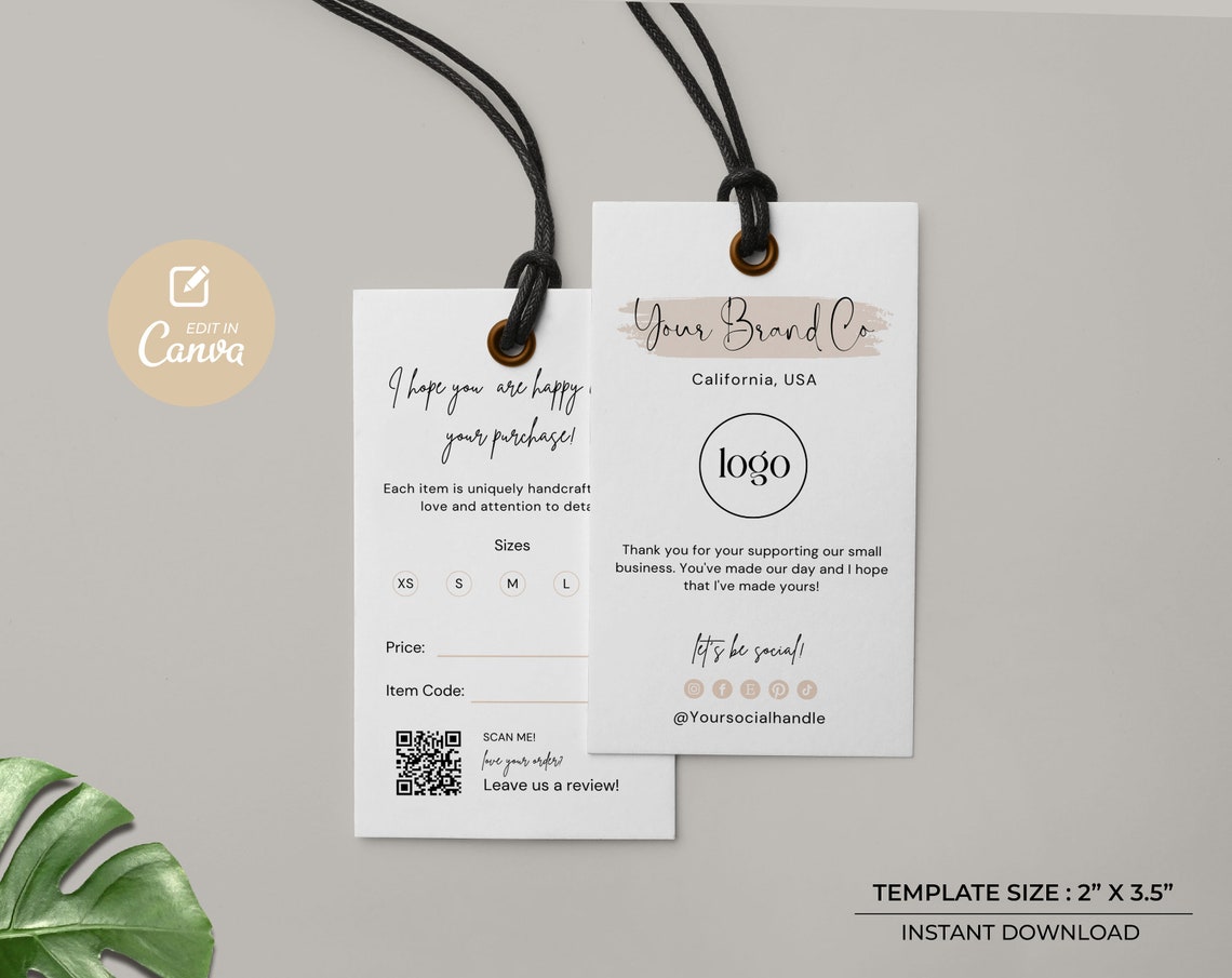 Editable Price Tag Template Product Tags Minimalist Product - Etsy