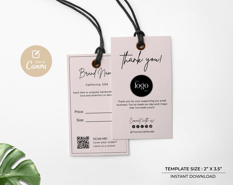 Editable Clothing Tags, Clothing Labels, Custom Hang Tag Template ...