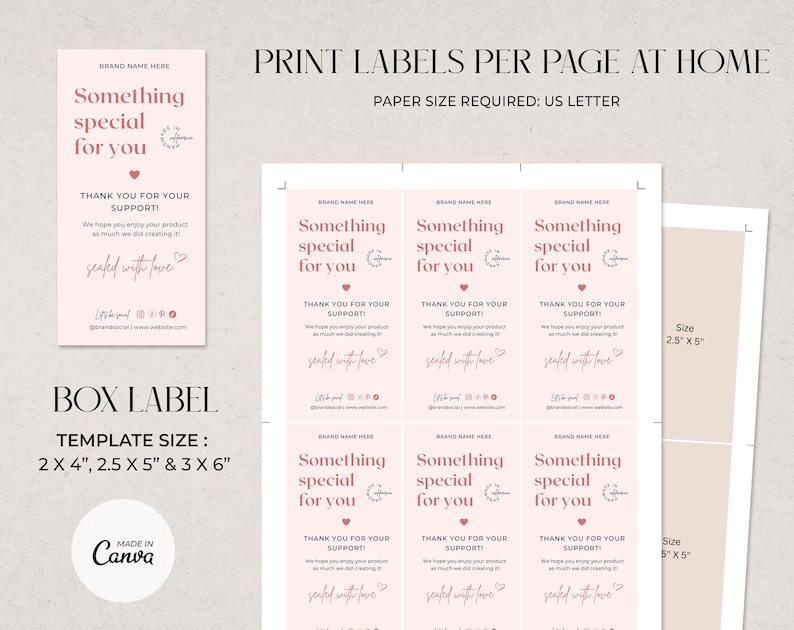 Editable Box Label Template Box Seal Label Printable Parcel - Etsy