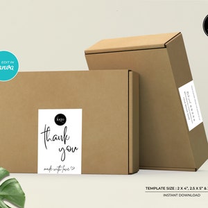 Editable Box Label Template, Order Packaging Stickers, Custom Branded ...