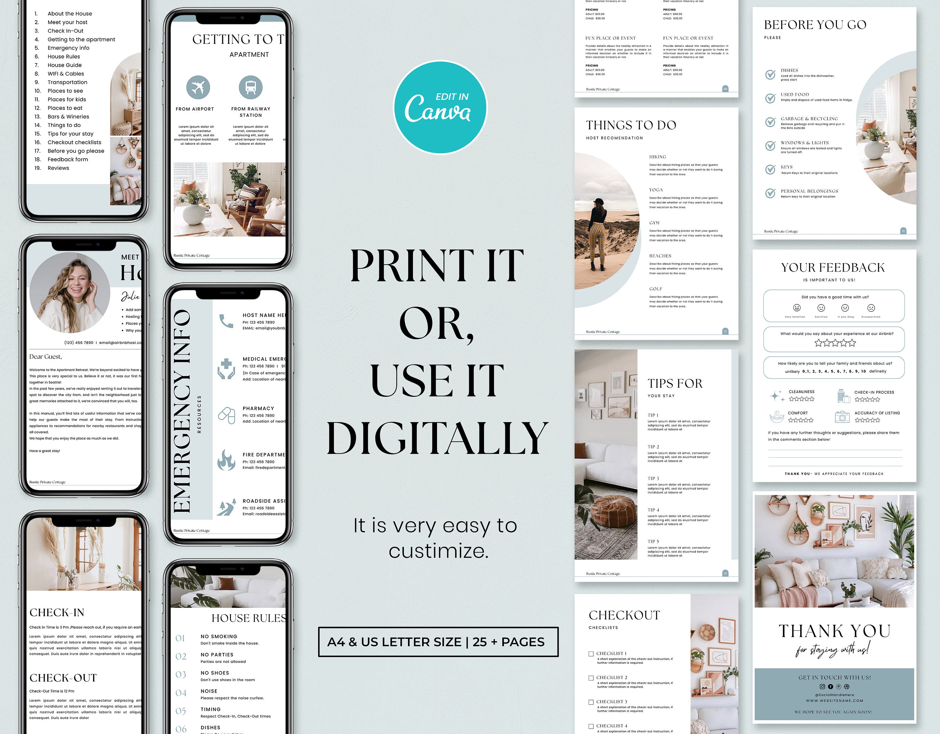 Airbnb Welcome Book Template House Host Manual Guidebook Template ...