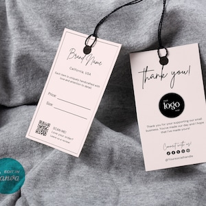 Editable Clothing Hang Tag Template: Custom Product Labels (canva ...