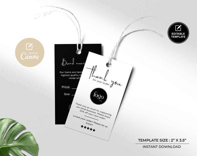 Printable Clothing Hang Tag Template, Editable Clothing Tags, Clothing ...