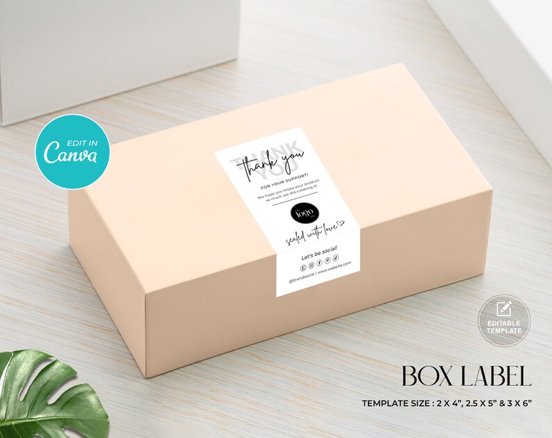 Custom Box Seal Label Template: Branded Packaging Sticker (digital ...
