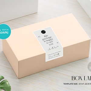Editable Box Seal Label, Box Sticker Template, Order Packaging Sticker ...