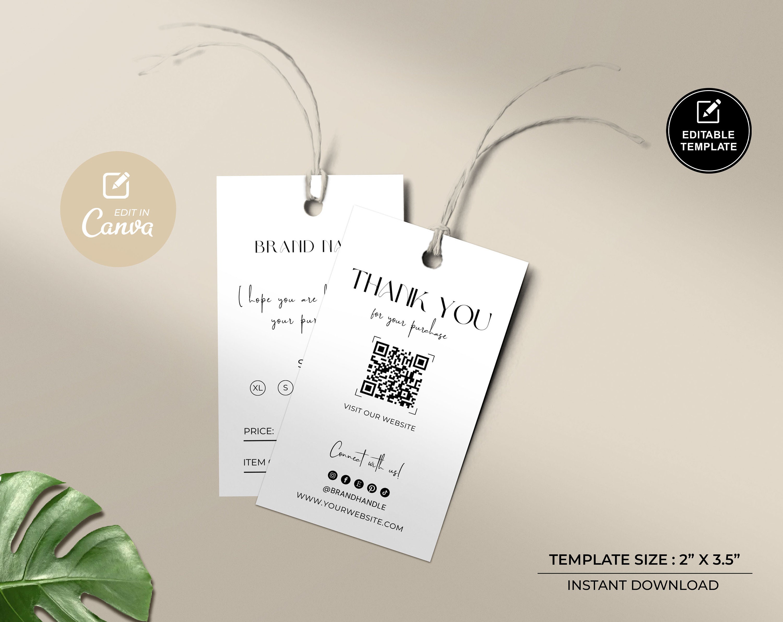 Printable Clothing Hang Tag Template Editable Clothing Tags - Etsy ...
