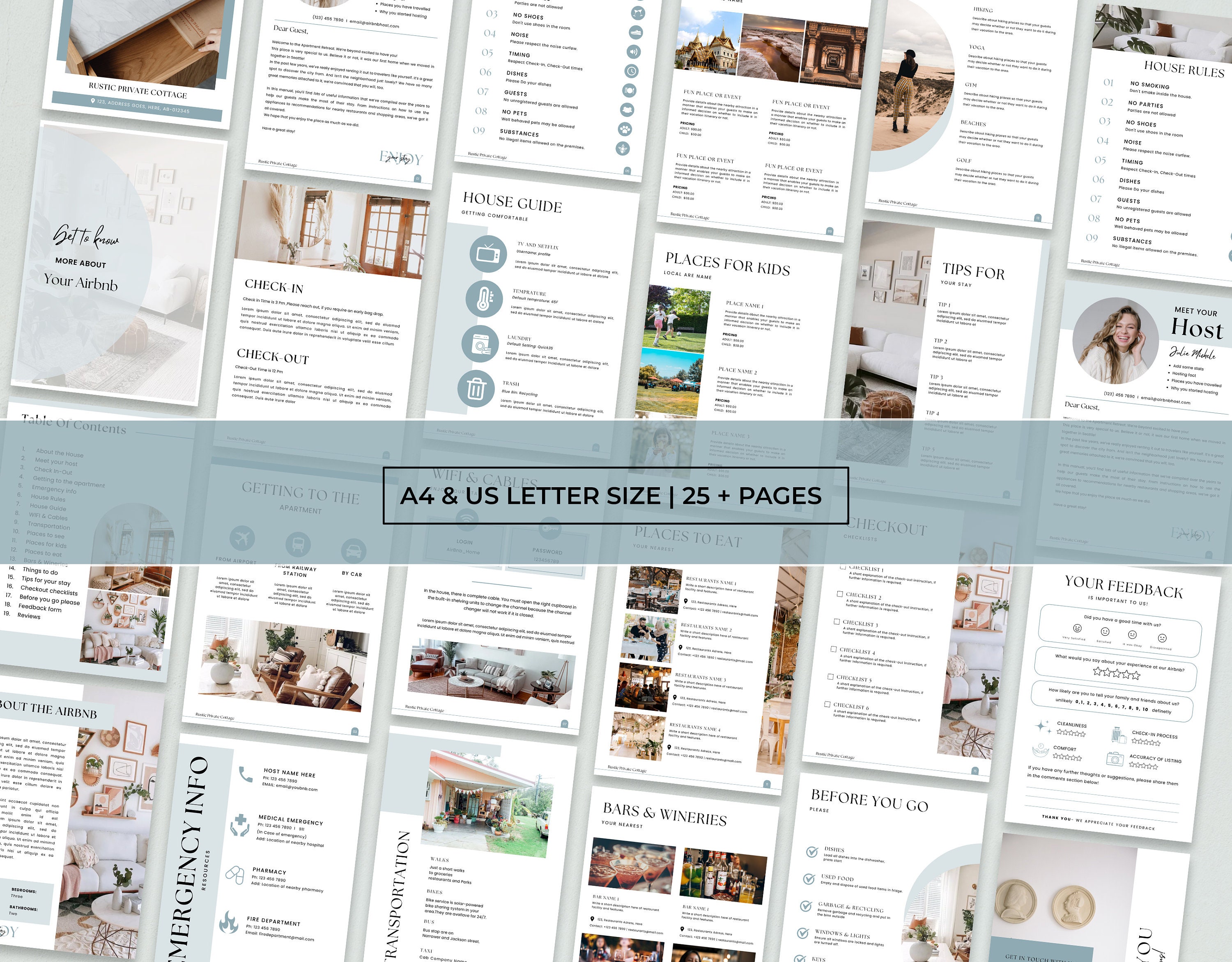 Airbnb Welcome Book Template House Host Manual Guidebook Template ...