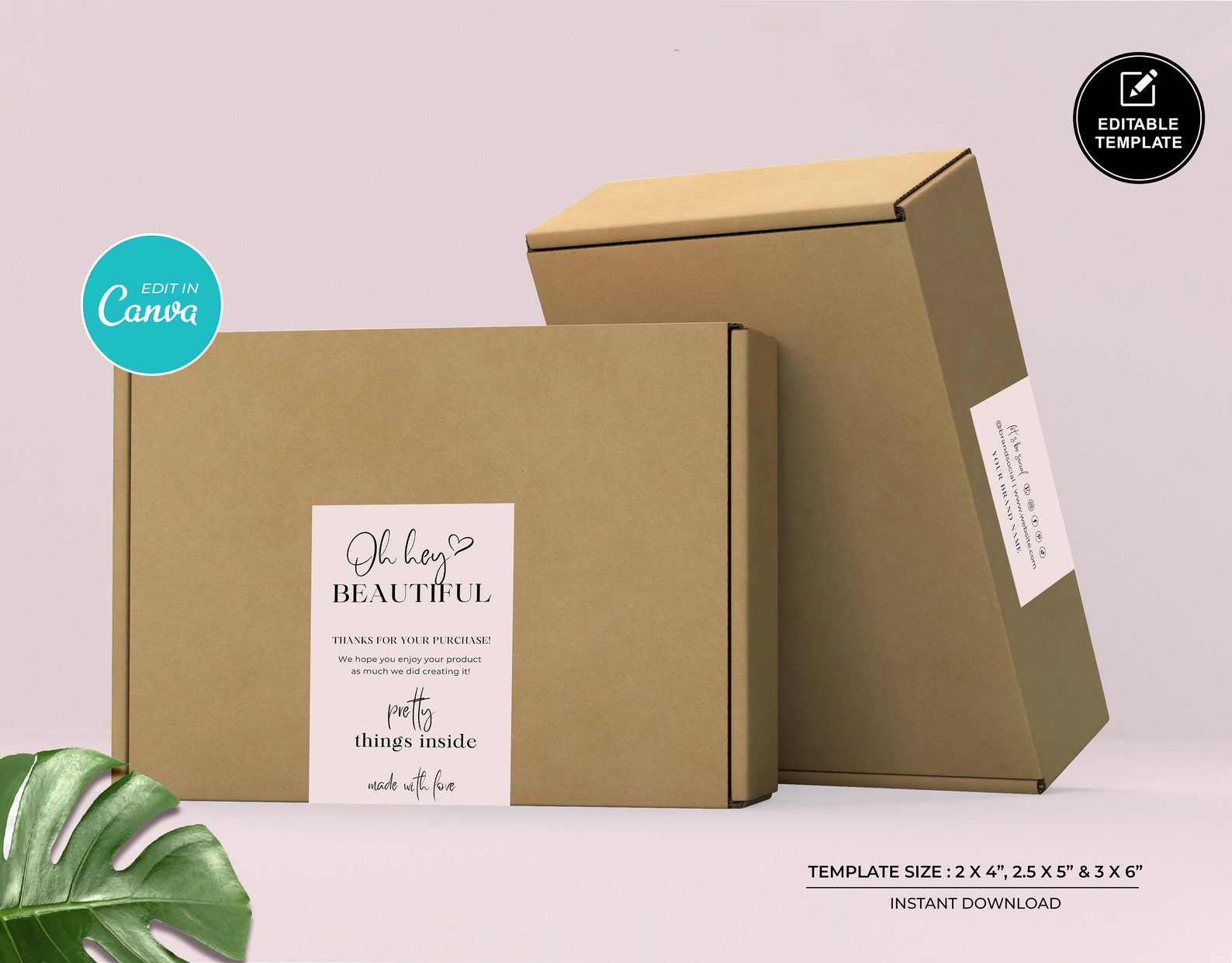 Editable Packaging Seal Sticker, Box Seal Label Template, Printable ...