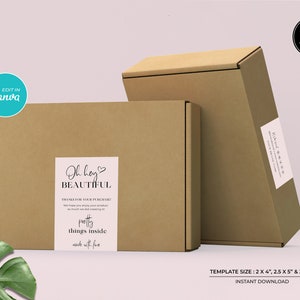 Editable Packaging Seal Sticker, Box Seal Label Template, Printable ...