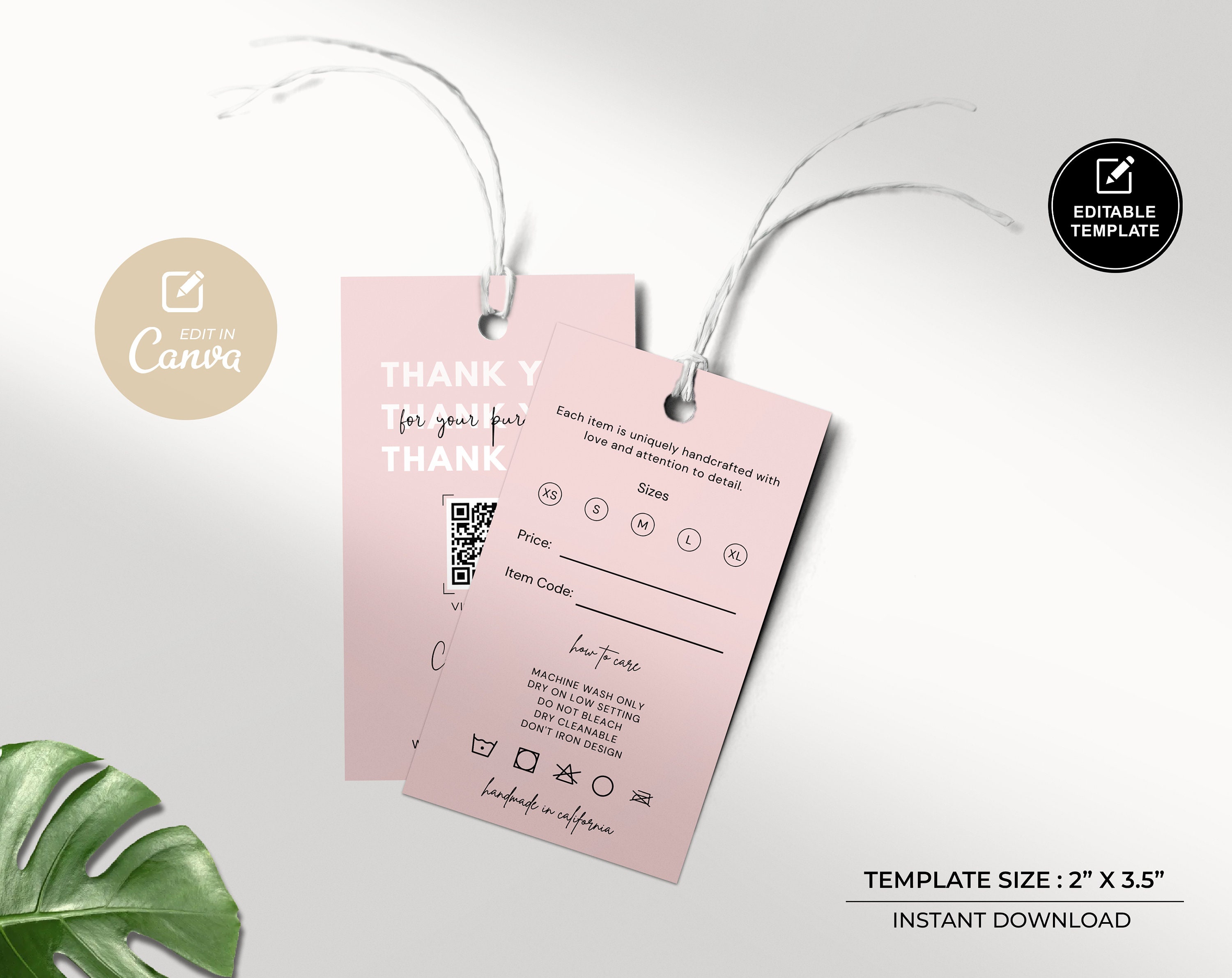 Printable Clothing Hang Tag Template: Editable Boutique Fashion Labels ...