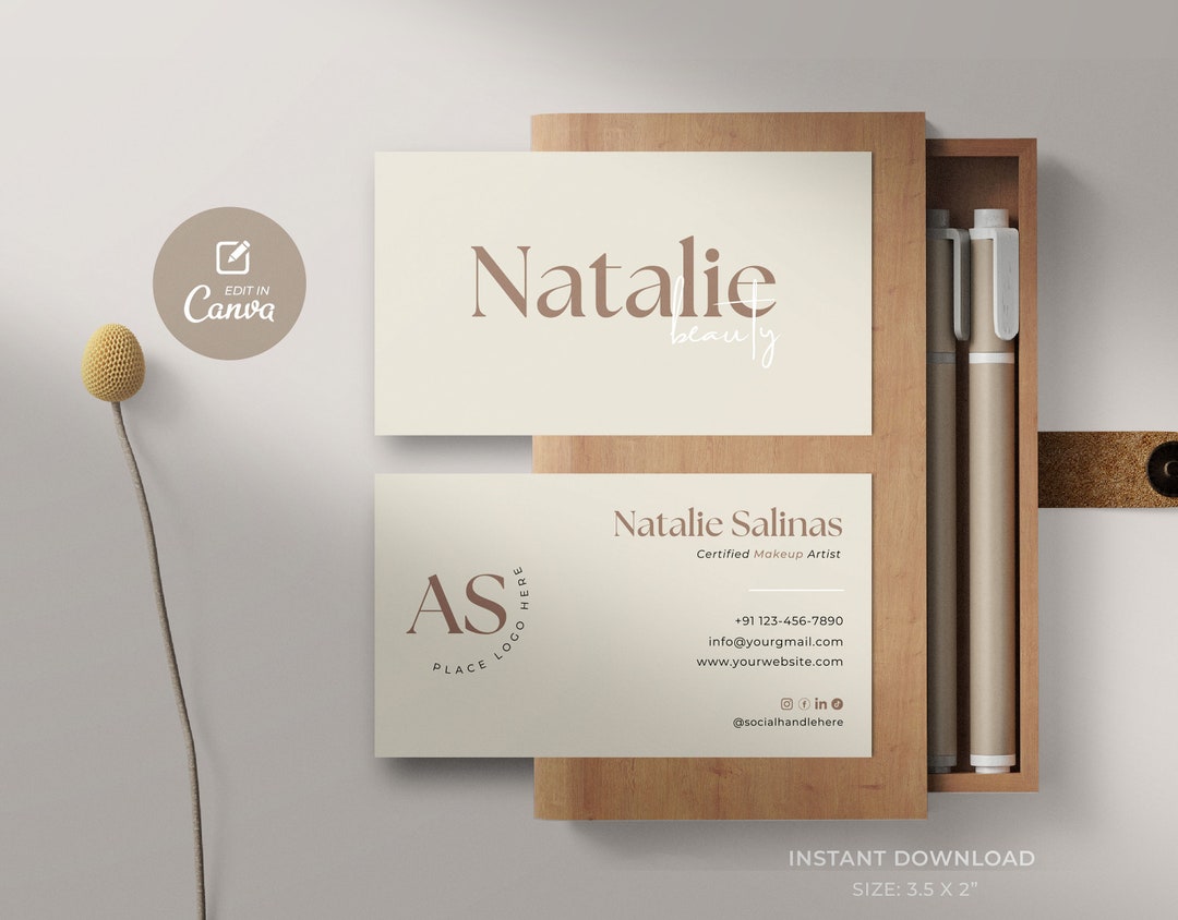 Printable Business Card Template, Business Card Template QR Code ...