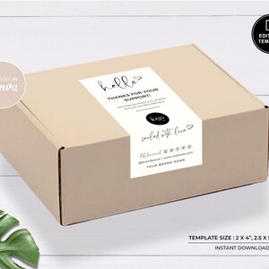 Editable Box Label Template, Order Packaging Stickers, Custom Branded ...