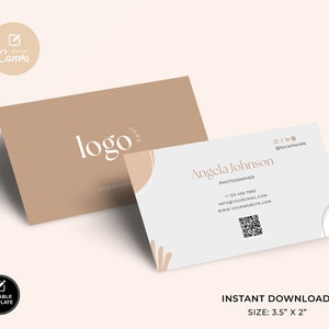Printable Business Card Template: DIY Editable Canva Design (instant ...