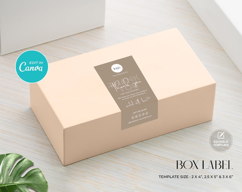 Editable Box Label Template Order Packaging Stickers Custom - Etsy