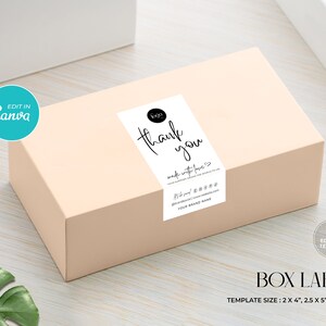 Editable Box Label Template: Custom Packaging Stickers (canva) - Etsy ...