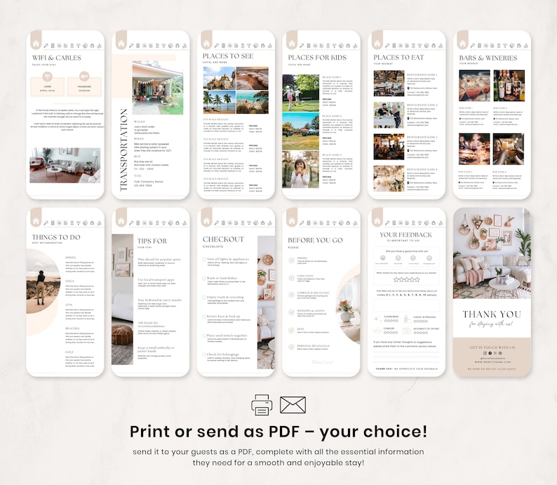 Airbnb Welcome Book Template Canva Host Bundle Kit Welcome Pack, Airbnb ...