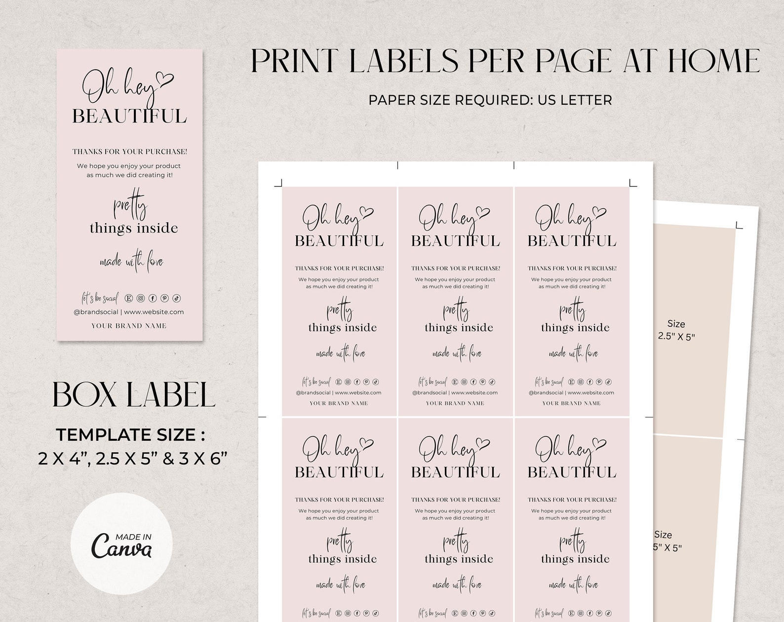 Editable Packaging Seal Sticker, Box Seal Label Template, Printable ...