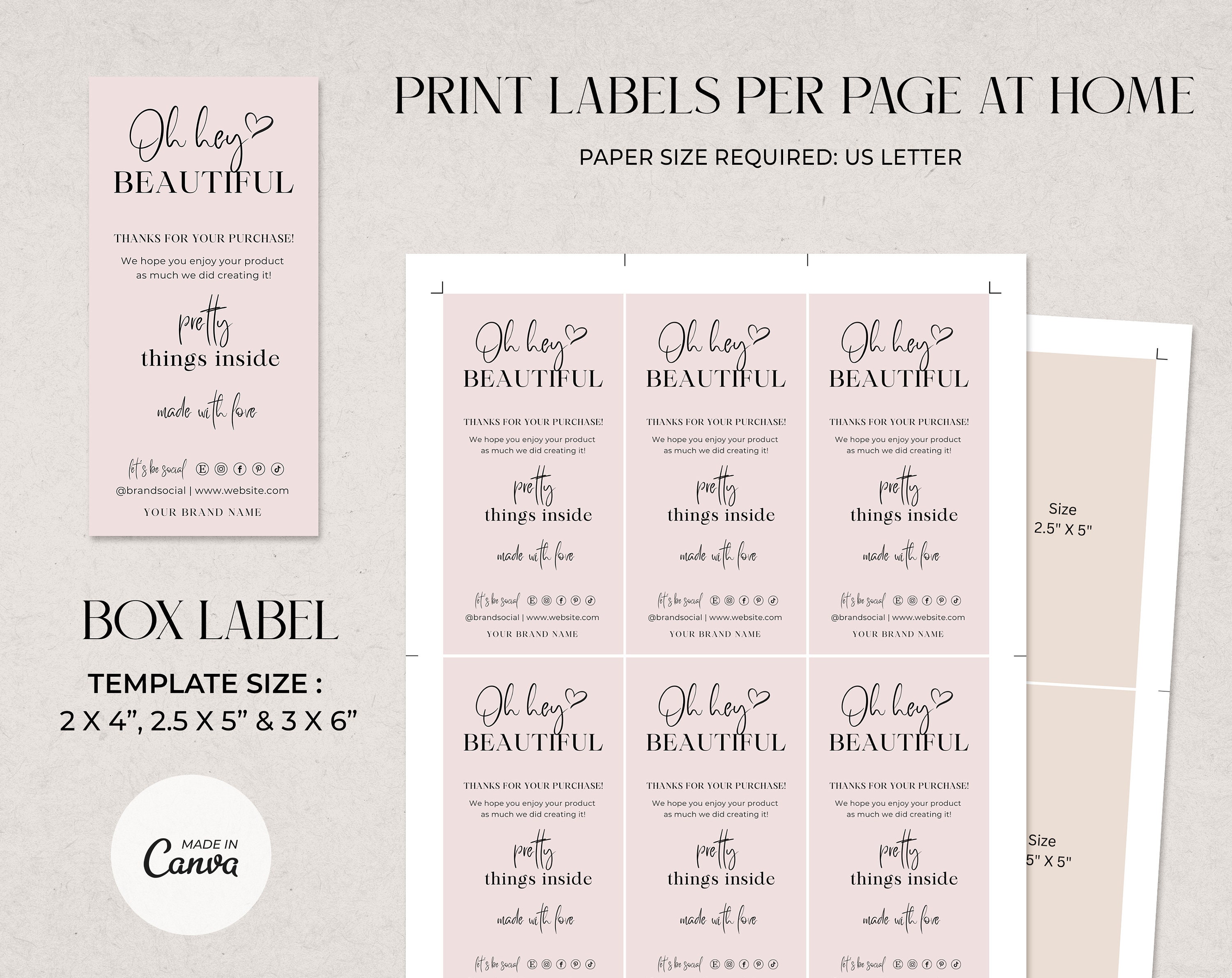 Editable Packaging Seal Sticker, Box Seal Label Template, Printable ...