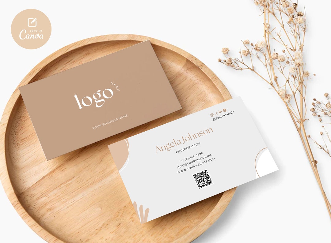 Printable Business Card Template, Business Card Template QR Code ...