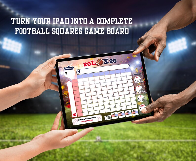 Football Squares Printable Template, Betting Board, Printable Square ...