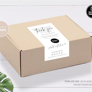 Editable Packaging Seal Sticker, Box Seal Label Template, Printable ...