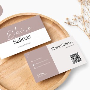 QR Code Business Card Template: Printable DIY Calling Card (canva ...