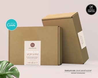 Retro Box Seal Label Template, Custom Packaging Label, Shipping Label ...