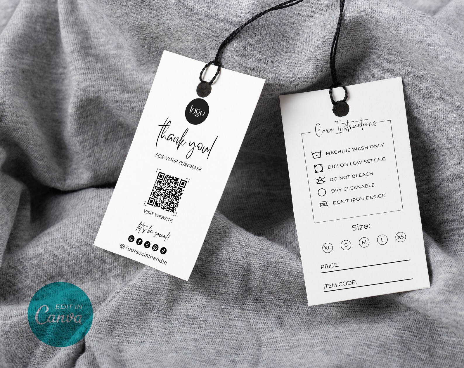 Printable Clothing Hang Tag Template Editable Clothing Tags - Etsy
