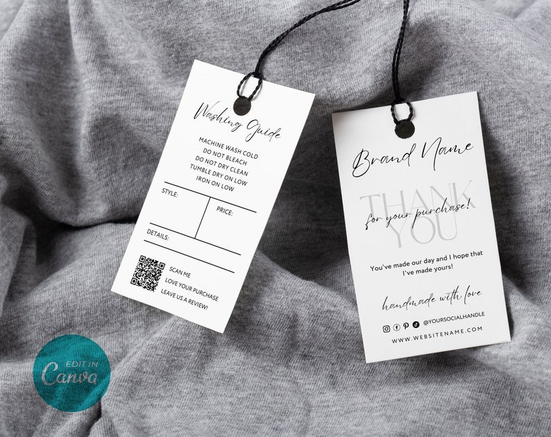 Printable Clothing Hang Tag Template, Editable Clothing Tags, Clothing ...