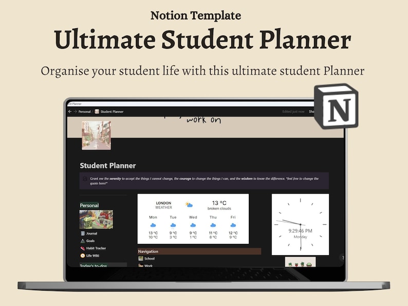 Notion Aesthetic Student Dashboard College Template University - Etsy UK Notion Aesthetic Student Dashboard College Template University - Etsy UK