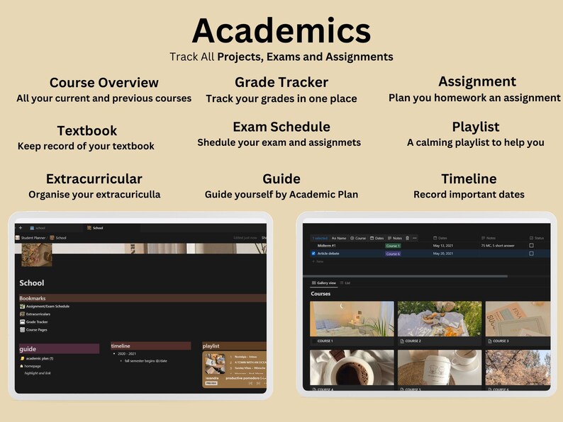 Notion Aesthetic Student Dashboard College Template University - Etsy UK Notion Aesthetic Student Dashboard College Template University - Etsy UK