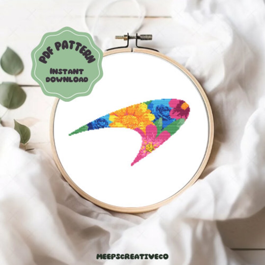 Mclaren Formula 1 Floral Logo Cross Stitch Pattern PDF Instant Download ...