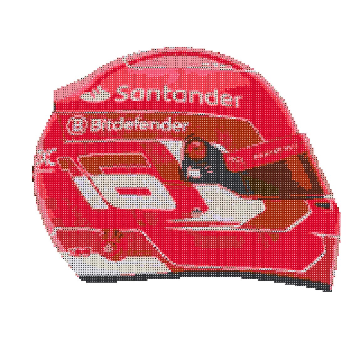2024 Charles Leclerc Ferrari Formula 1 Racing Helmet Cross Stitch ...