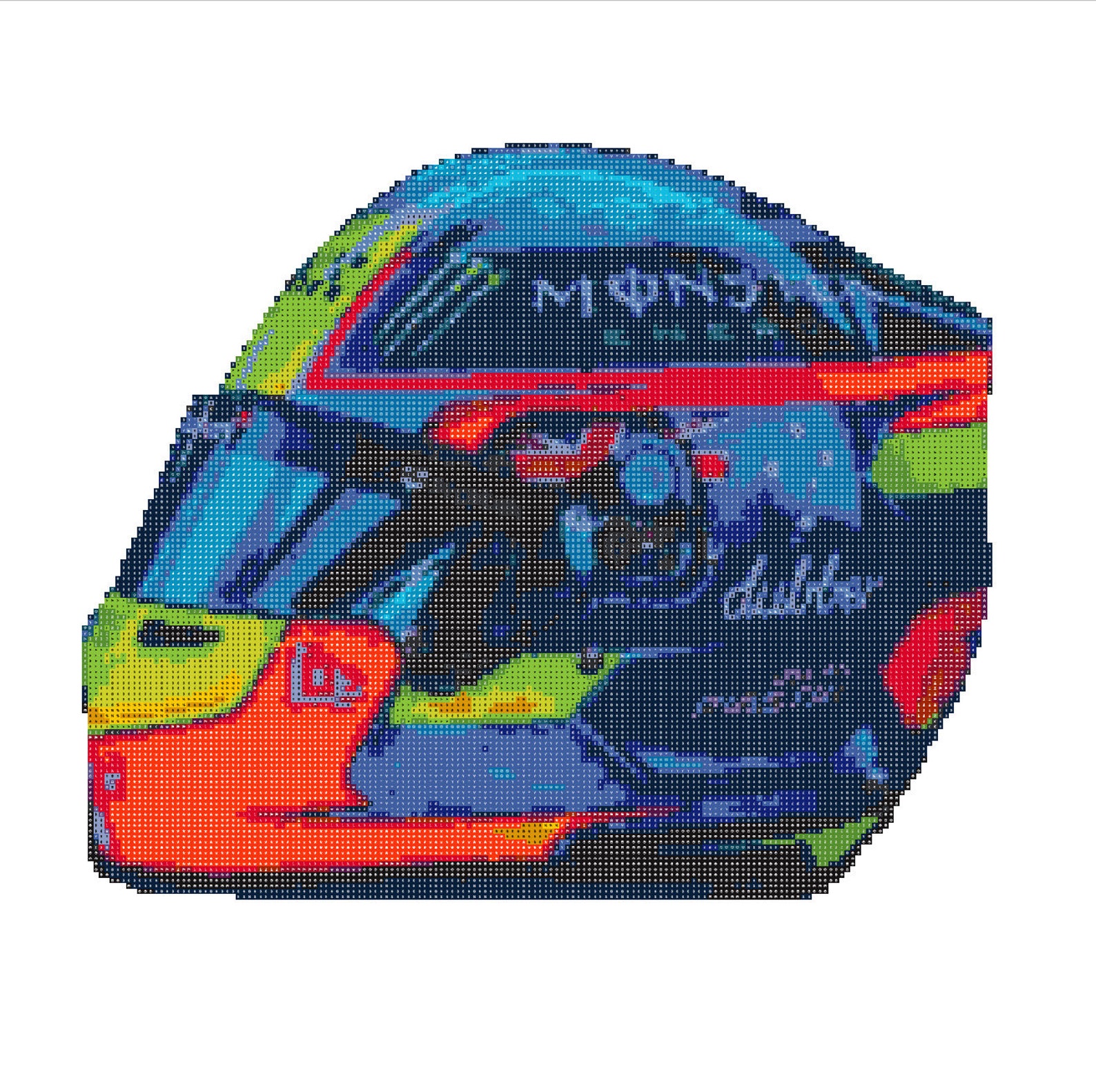 2024 Oscar Piastri Mclaren Formula 1 Racing Helmet Cross Stitch Pattern ...