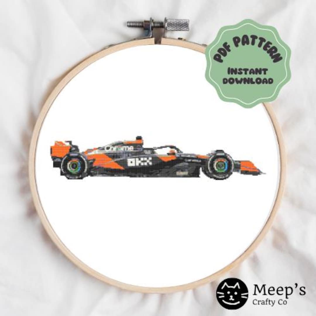 2024 Mclaren Formula 1 Cross Stitch Pattern - PDF Instant Download ...