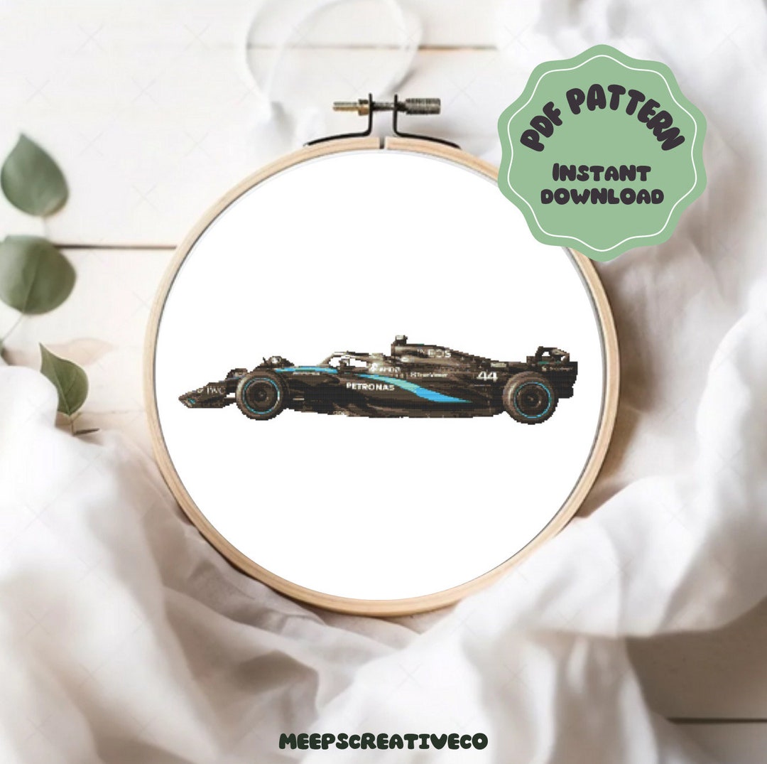 2024 Mercedes Formula 1 Cross Stitch Pattern - PDF Instant Download - Etsy