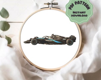 Mercedes Formula 1 Car Cross Stitch Pattern - Etsy