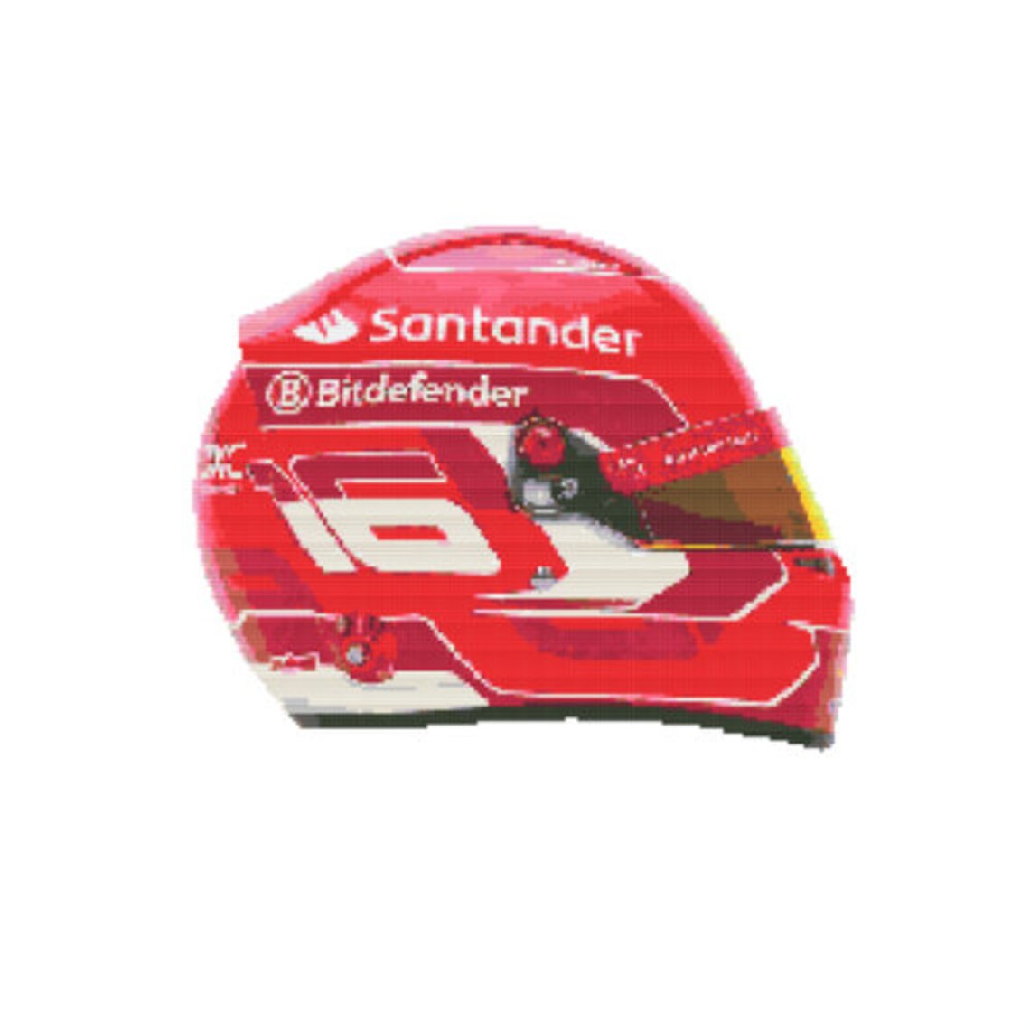 2024 Charles Leclerc Ferrari Formula 1 Racing Helmet Cross Stitch ...