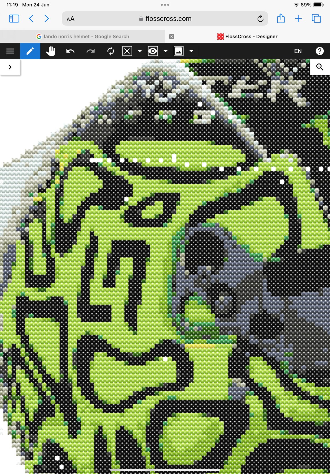 2024 Lando Norris Mclaren Formula 1 Racing Helmet Cross Stitch Pattern ...