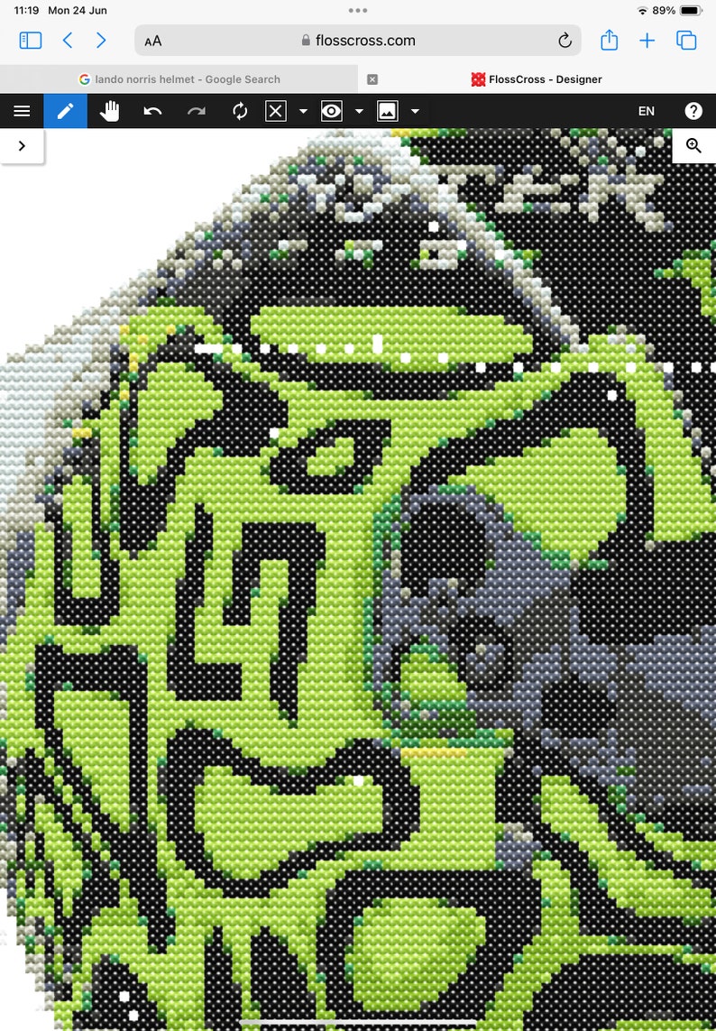 2024 Lando Norris Mclaren Formula 1 Racing Helmet Cross Stitch Pattern ...