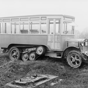 GMC Half-track Bus Black and White Photo. Restored Vintage Photography ...