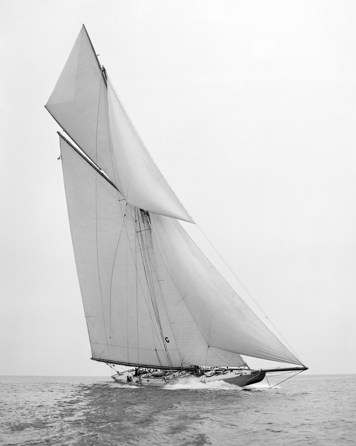 Sailing Yacht Independence, 1901. Restored Vintage Black and White ...